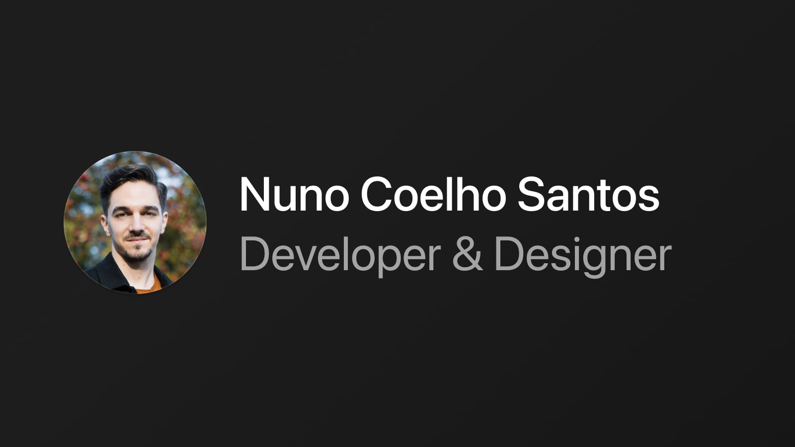 Nuno Coelho Santos, Developer & Designer. Work & Profile.